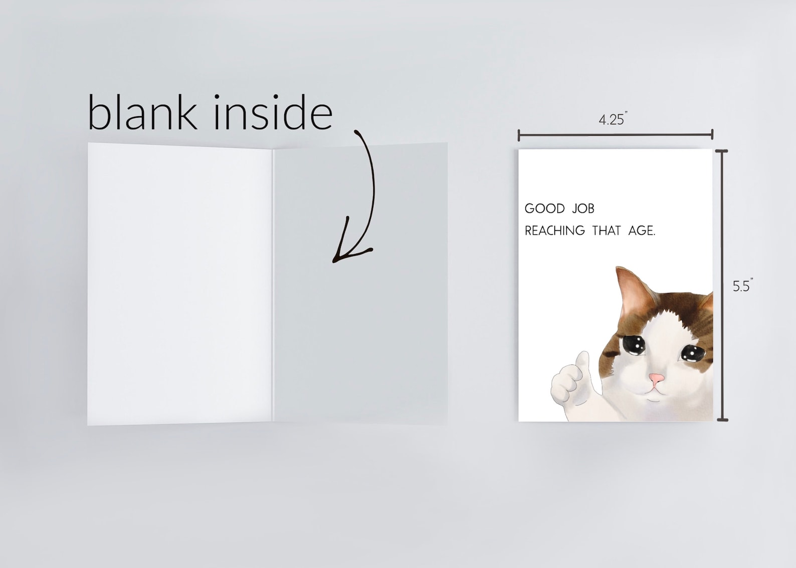 Funny Cat Card, Funny Meme Card, Sad Cat Meme, Watercolor Cat Card ...