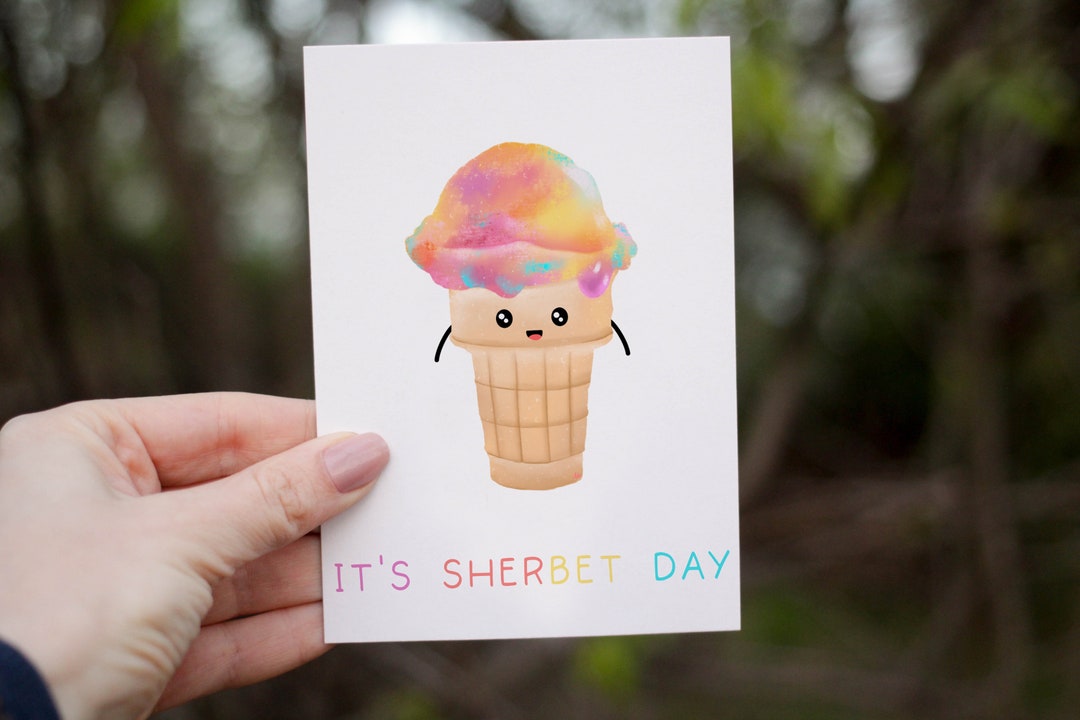 Sherbet Pun Cards, Cute Valentines Card, I Love You Card, It’s Sherbet ...