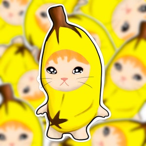Banana Crying Cat Funny Meme Sticker | Happy Cat Sticker | Car Truck ...