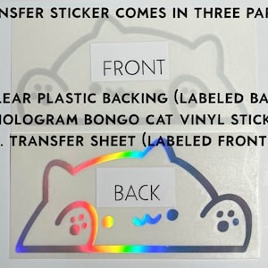Bongo Cat Hologram Vinyl Sticker, Bongo Cat Meme Stickers, Laptop ...
