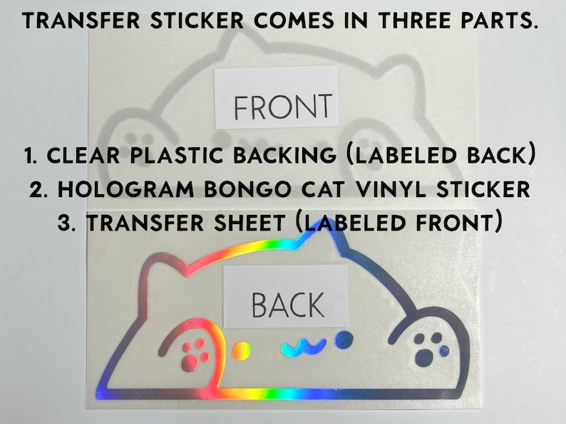 Bongo Cat Hologram Vinyl Sticker Bongo Cat Meme Stickers - Etsy