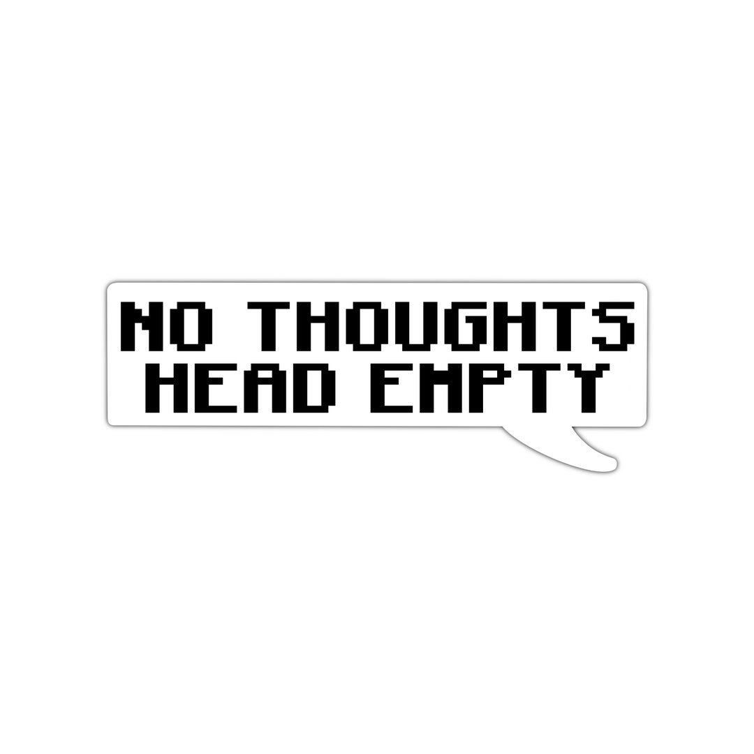 No Thoughts Head Empty Sticker, Cute Laptop Sticker, Tumbler Yeti ...