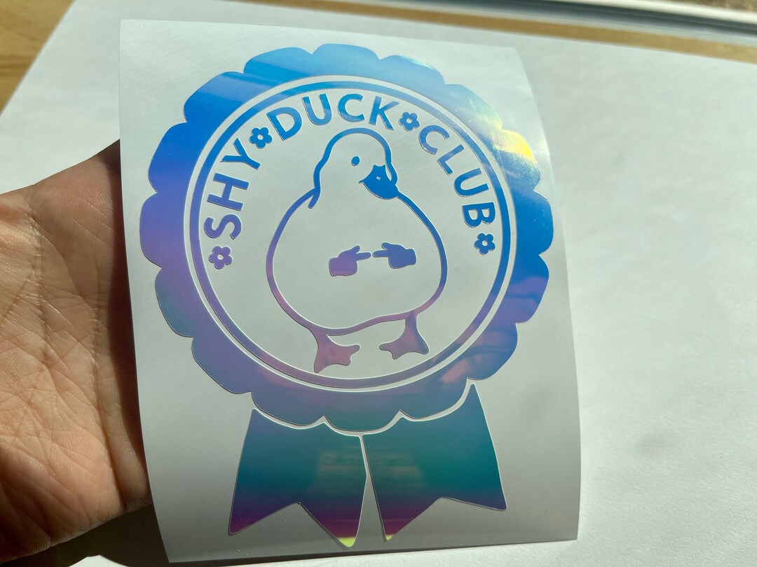Shy Duck Club Badge Decal, Cute Duck Chick Goose Decal for Car Truck ...