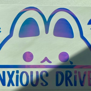 Bunny Anxious Driver, Please Be Patient Vinyl Car Decal, Funny New ...