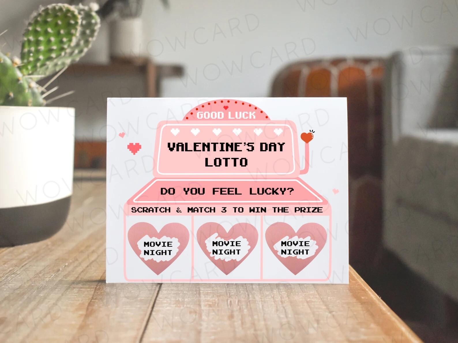 Custom Valentine’s Day Scratch off Card, Valentine’s Day Lotto Game ...