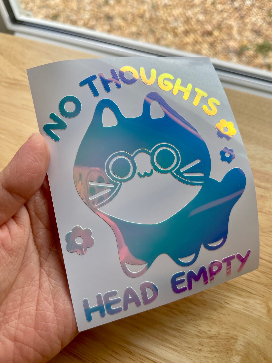 No Thoughts Head Empty Zoning Out Cat| Bumper Car Window Vinyl Decal ...