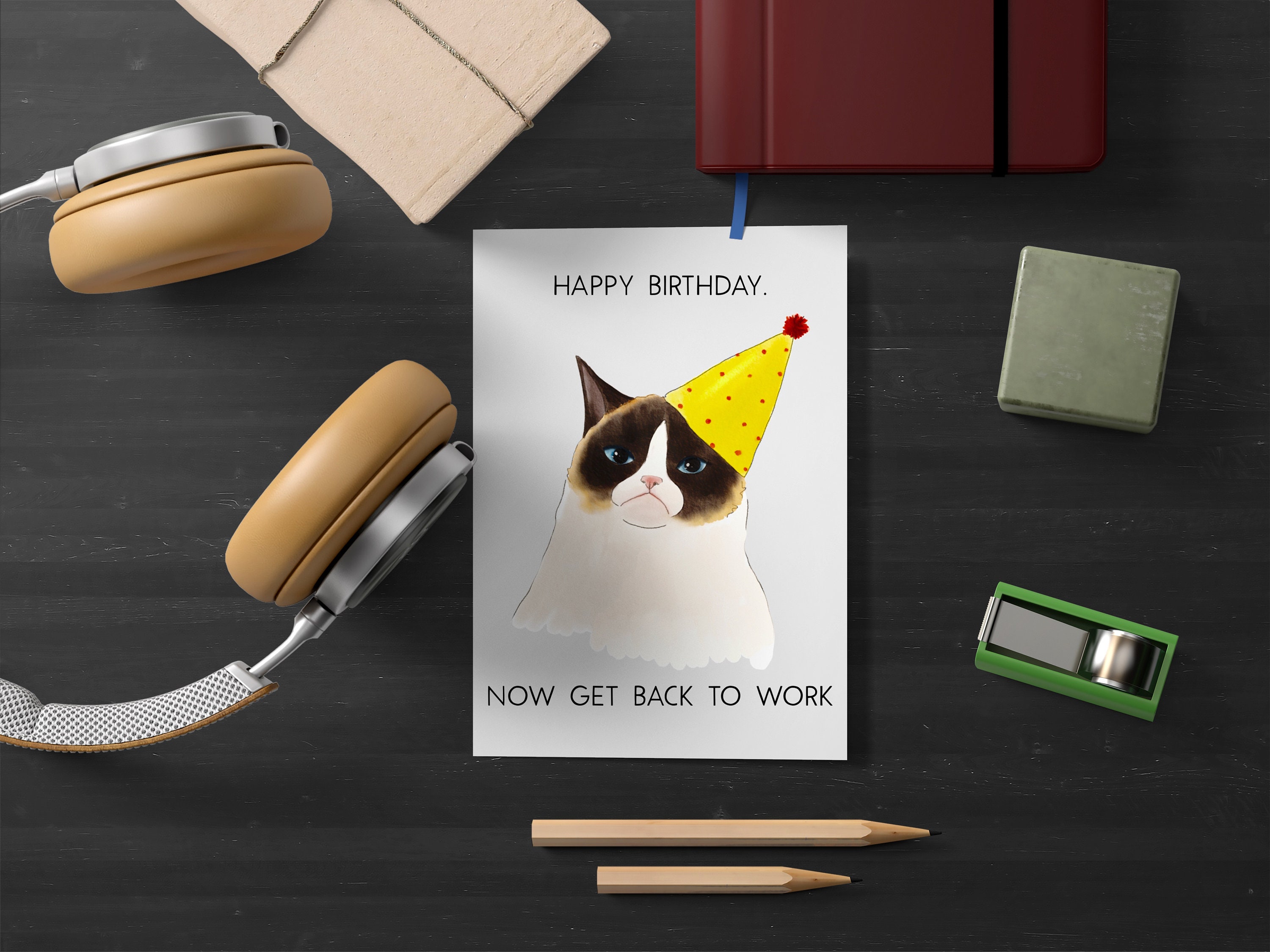 Grumpy Cat Birthday Card, Funny Happy Birthday Card, Now Get Back to ...
