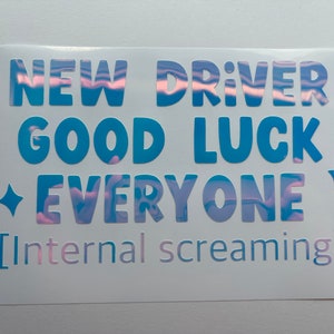 Cute Anxious Driver Vinyl Car Decal | Funny New Driver Bumper Sticker ...