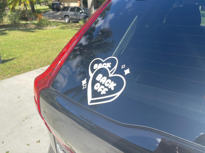 Back off Car Decal, Cute Vinyl Car Decal, Car Stickers, Trendy Car ...