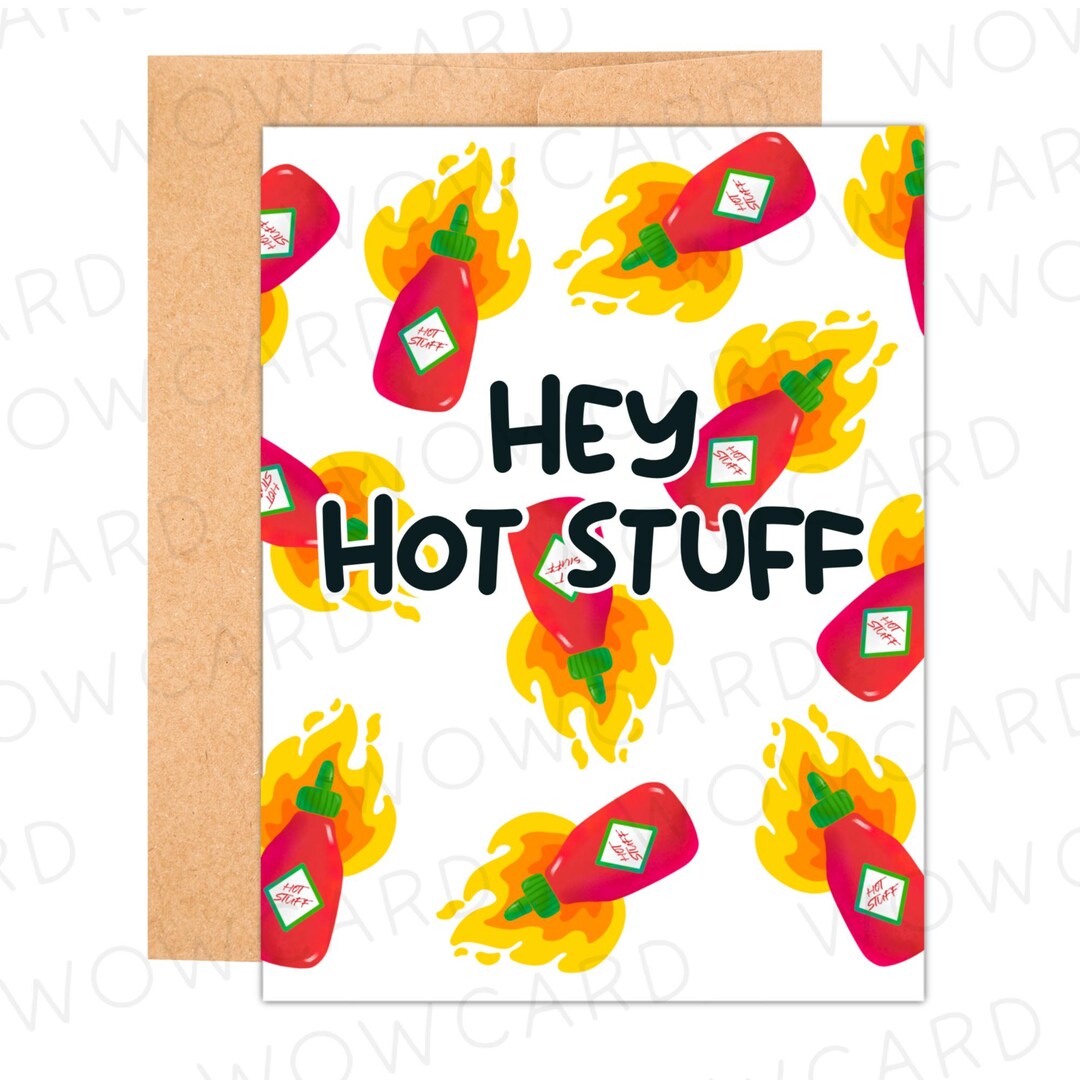 Hey Hot Stuff, Funny Valentines Day Gift, Anniversary Card, Boyfriend ...