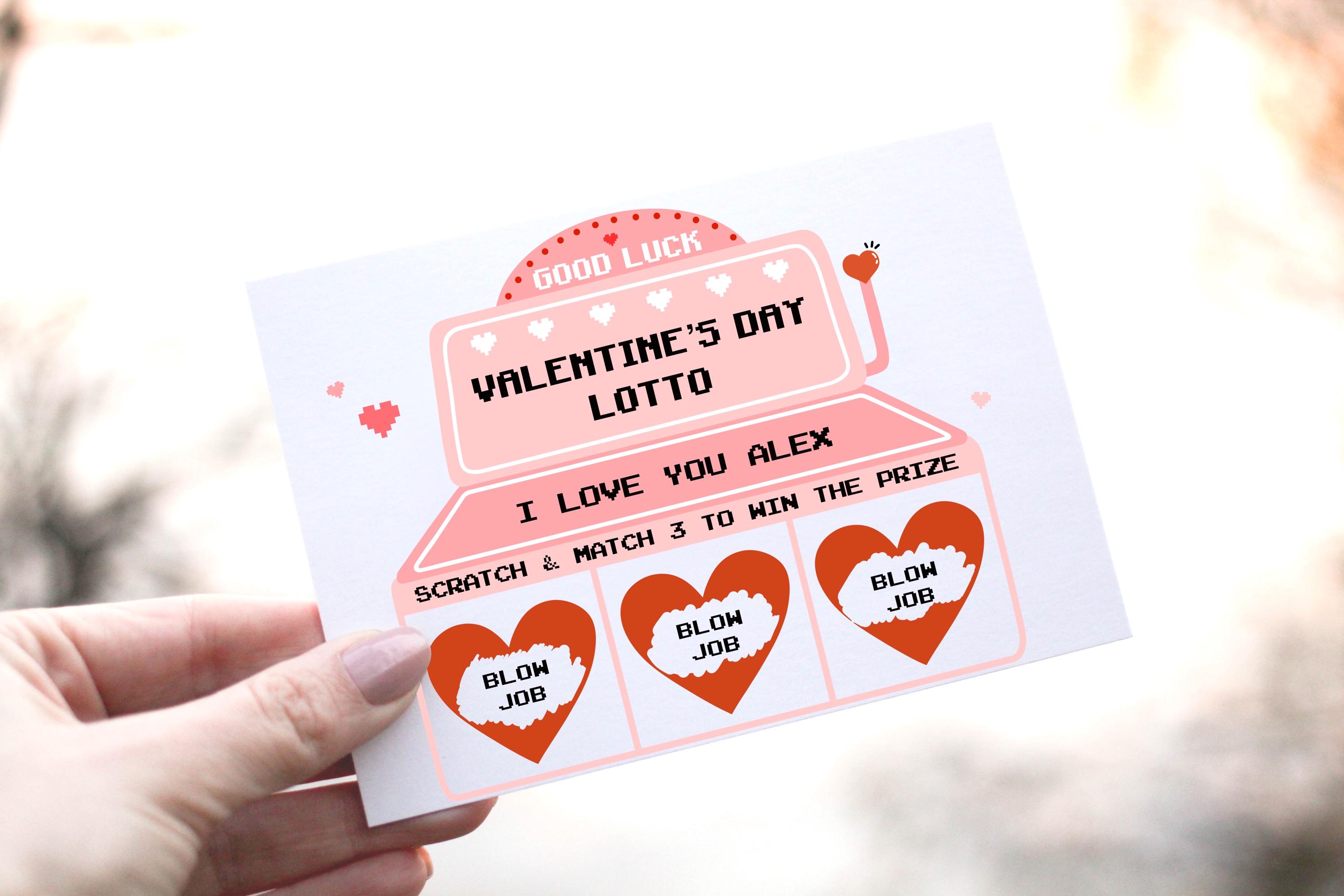 Custom Valentine’s Day Scratch off Card, Valentine’s Day Lotto Game ...