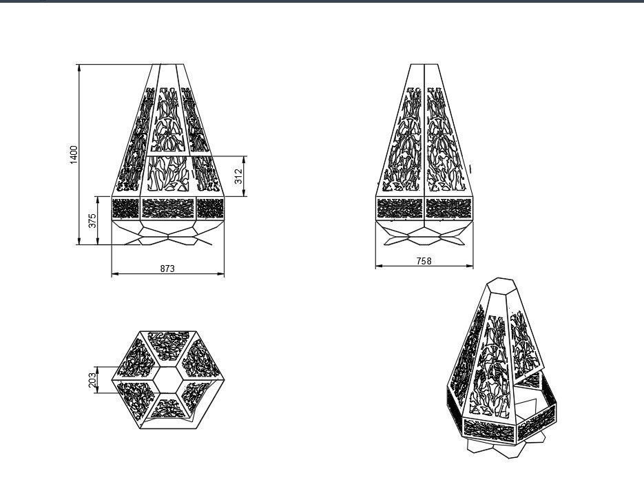 Pyramid Fire Pit DXF. Digital Product. DXF File Plasma Laser - Etsy