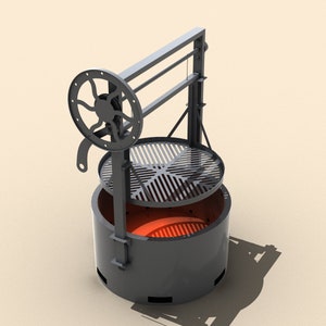 Smokeless Fire Pit + Argentine Grill. Digital Product. DXF File Plasma ...