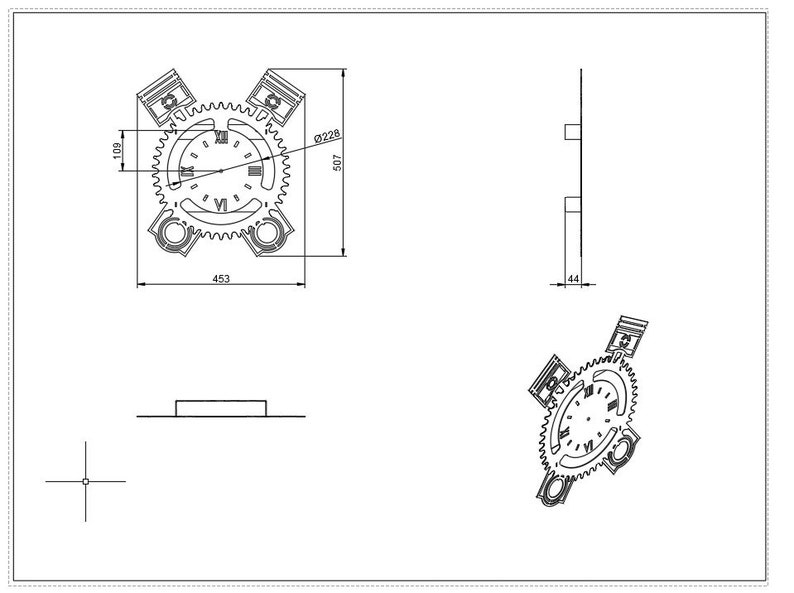 Wall Clock "auto Repair". Digital Product. DXF File Plasma, Laser ...