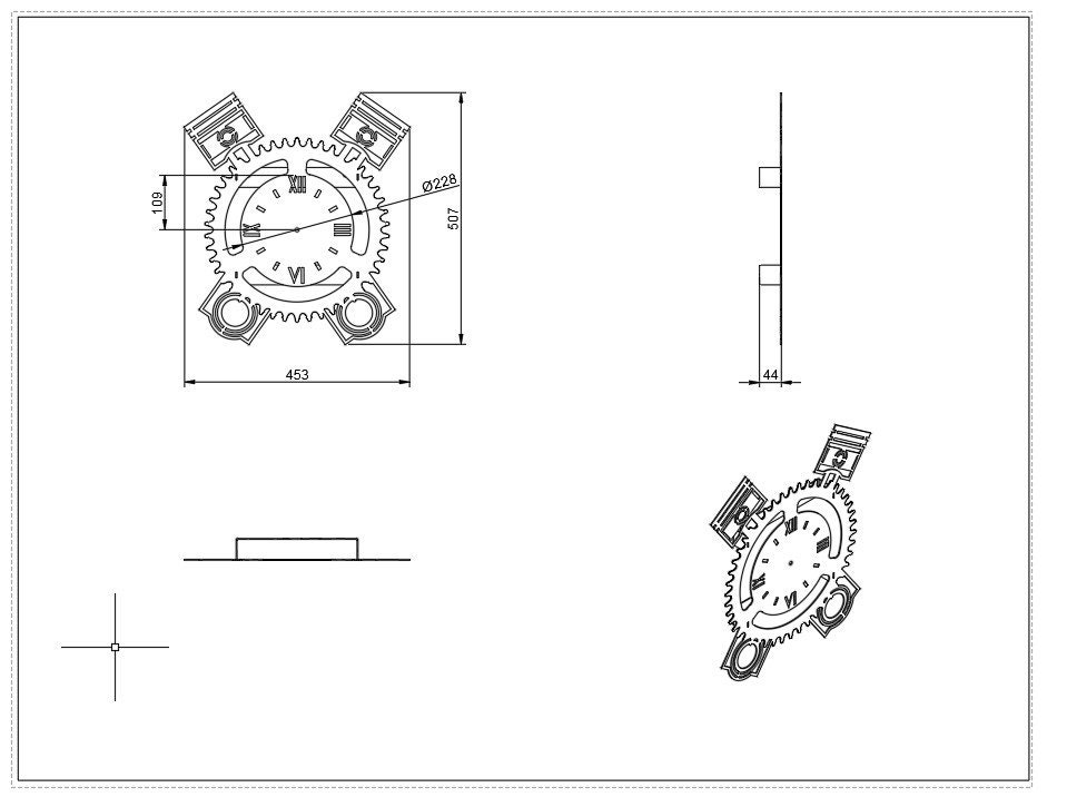 Wall Clock auto Repair. Digital Product. DXF File Plasma, Laser Cutting ...