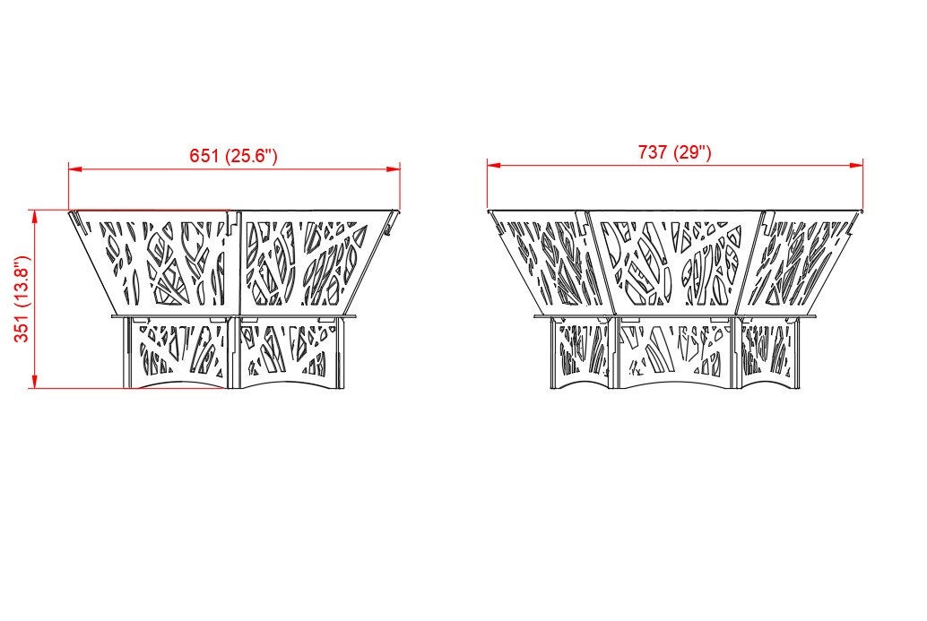 Fire Pit "nature 3". Collapsible Fire Pit. Digital Product. DXF File ...