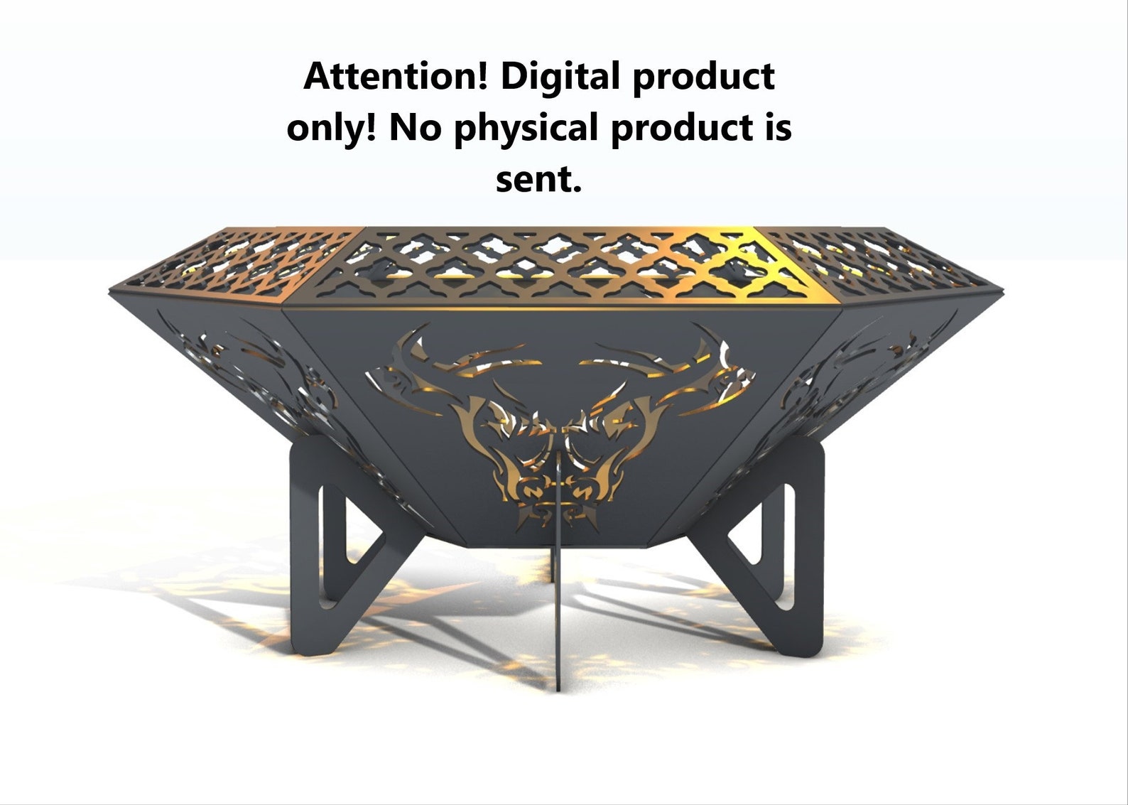 Fire Pit "bull" DXF File Plasma, Laser Cutting. DIY Metalwork. Ready ...