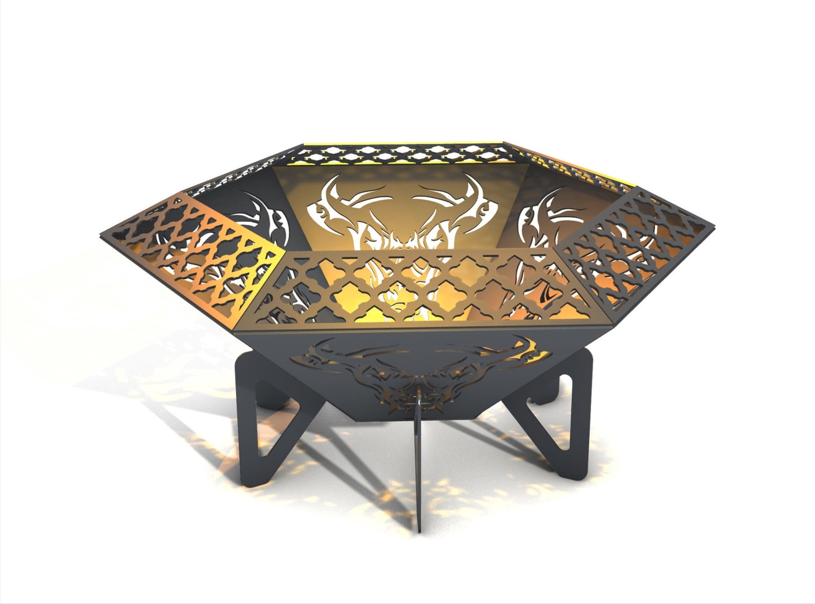 Fire Pit "bull" DXF File Plasma, Laser Cutting. DIY Metalwork. Ready ...