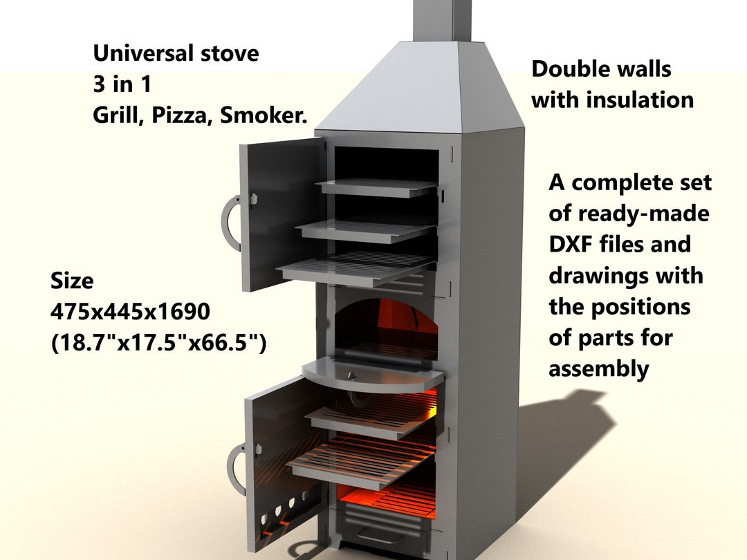 Universal Oven (grill, Pizza, Smoker). DIY Plan. A Set of DXF Files ...