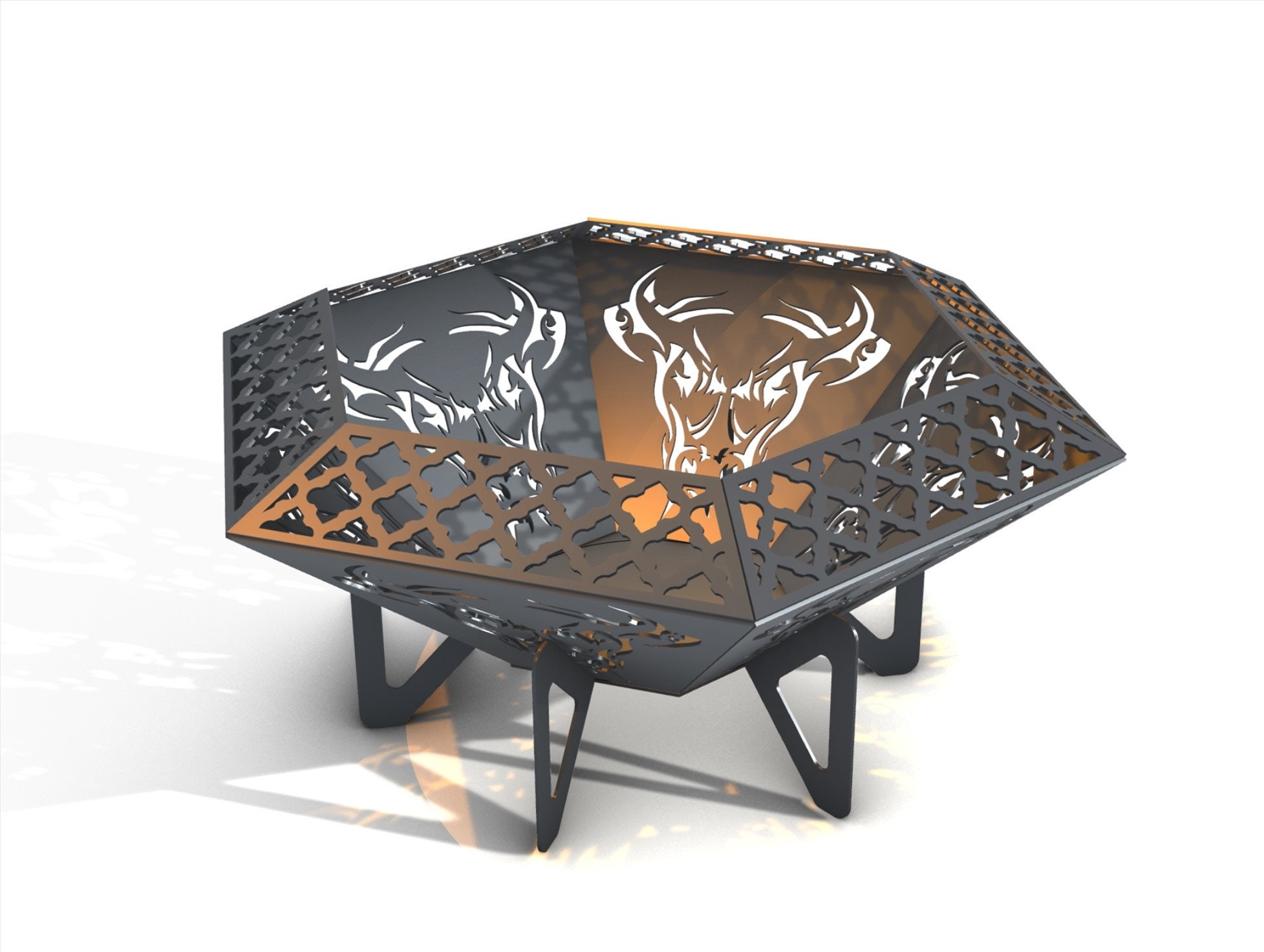 Fire Pit "bull" DXF File Plasma, Laser Cutting. DIY Metalwork. Ready ...