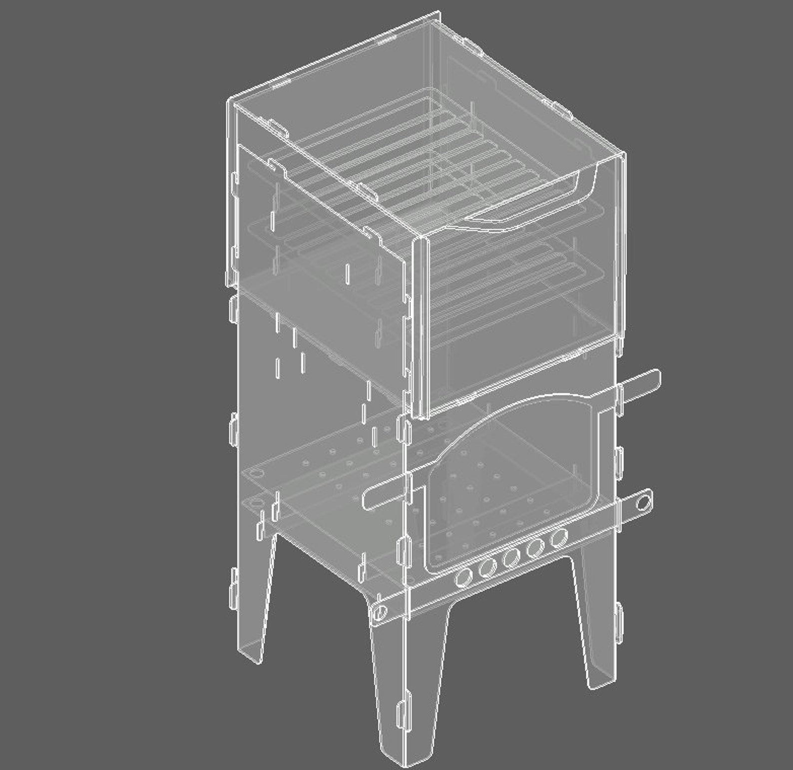 Universal Stove 4 in 1. Pizza, Grill, Smoker, Oven. A Set of DXF Files ...