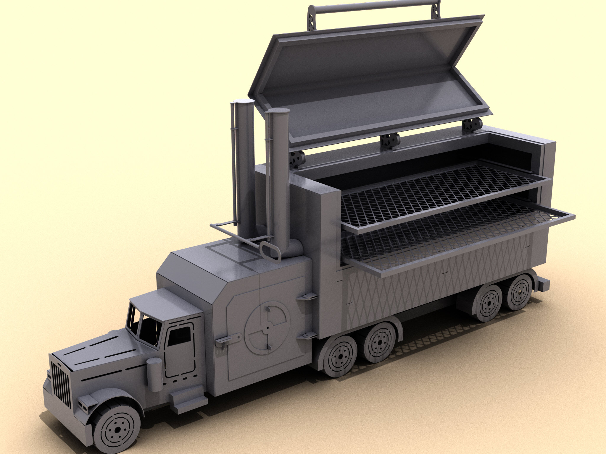 Smoker Reverse Flow DIY Plan. A Set of DXF Files Drawings for Assembly ...