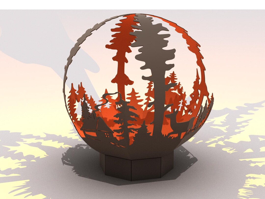 Fire Pit "sphere 2 Nature". Rollers + Welding . DXF File Plasma, Laser ...