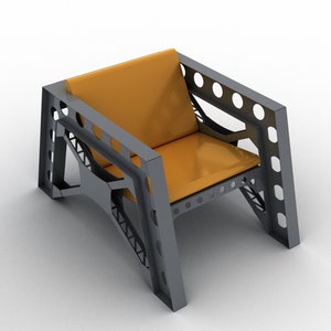 Loft Style Armchair. A Set of DXF Files and Drawings for Assem. A ...