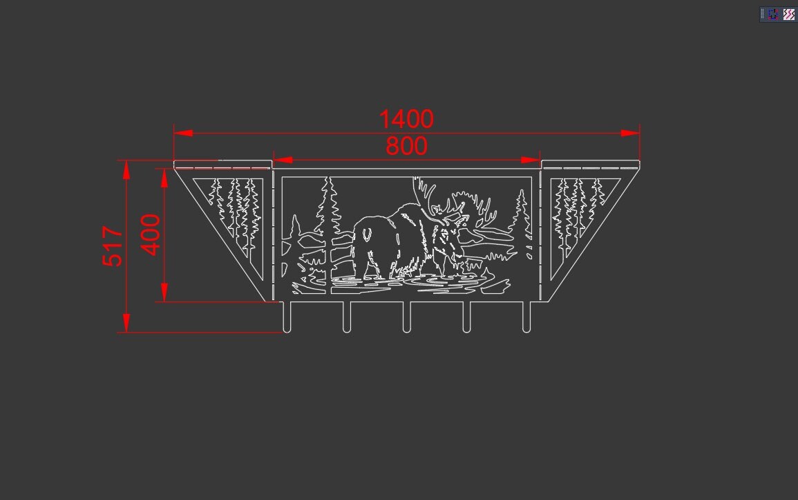 Hanger 5. Slots for Bending, Production Without Welding. 2mm (14g) DXF ...