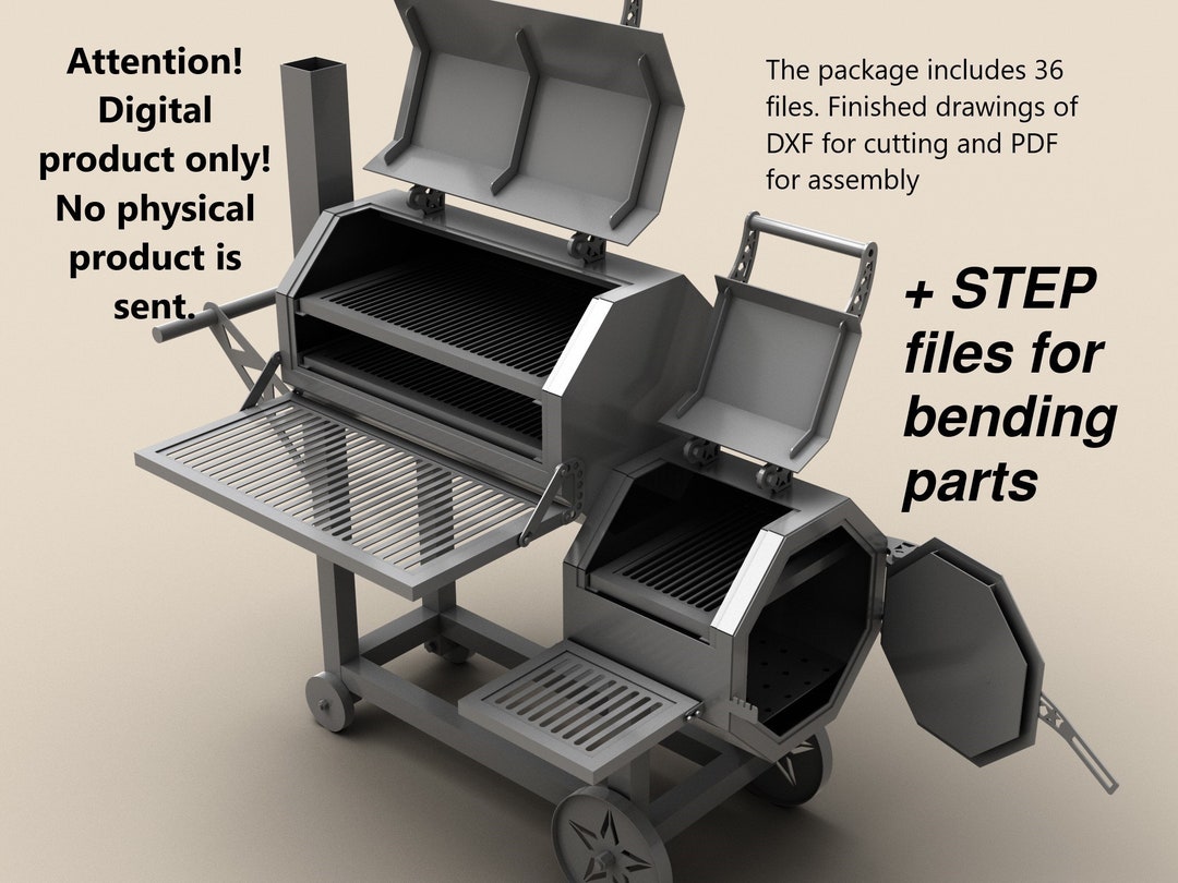 Smoker DIY Plan. A Set of DXF Files + Drawings for Assembly. DXF File ...