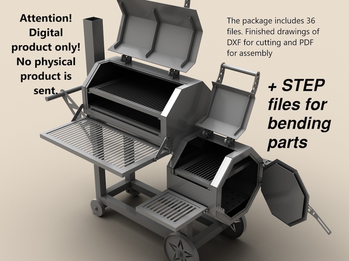 Smoker DIY Plan. A Set of DXF Files Drawings for Assembly. - Etsy Australia
