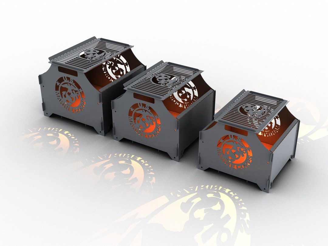 Fire Pit "usmc". 3 Different Sizes. DXF File Plasma, Laser Cutting. DIY ...