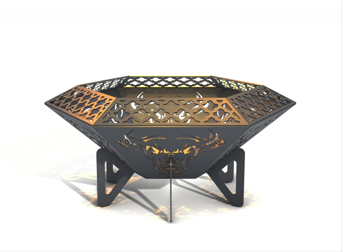 Fire Pit "bull" DXF File Plasma, Laser Cutting. DIY Metalwork. Ready ...