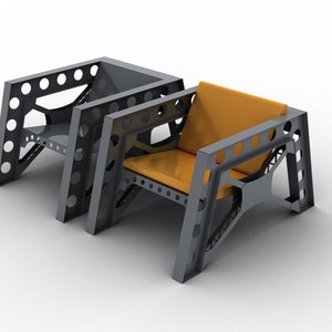 Loft Style Armchair. A Set of DXF Files and Drawings for Assem. A ...