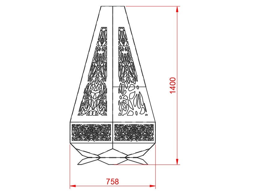 Pyramid 3 Fire Pit DXF. Digital Product. DXF File Plasma, Laser Cutting ...