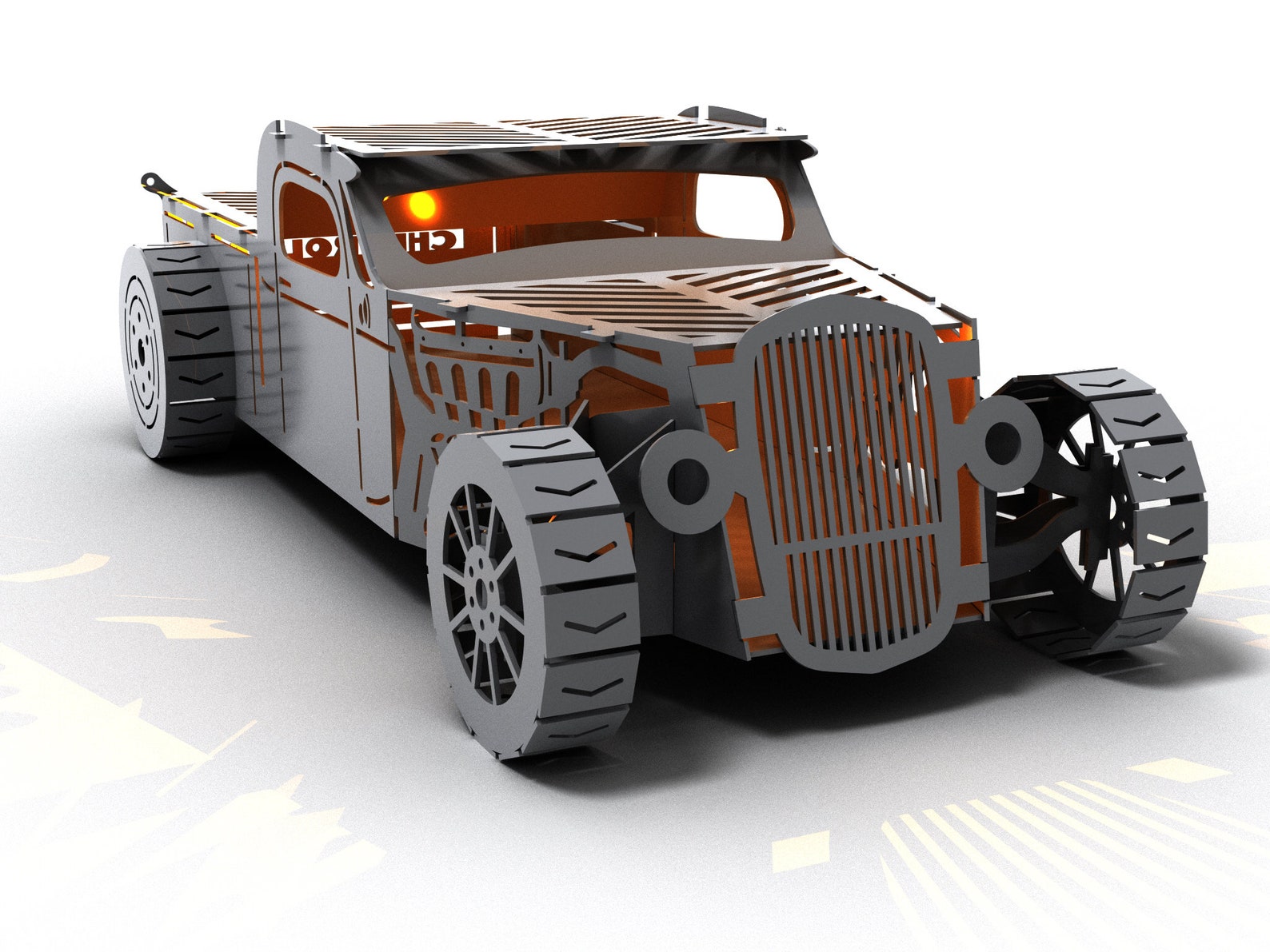 Fire Pit Series "automobile 8". Two Sizes. for 3mm (11g) Sheet. the DXF ...