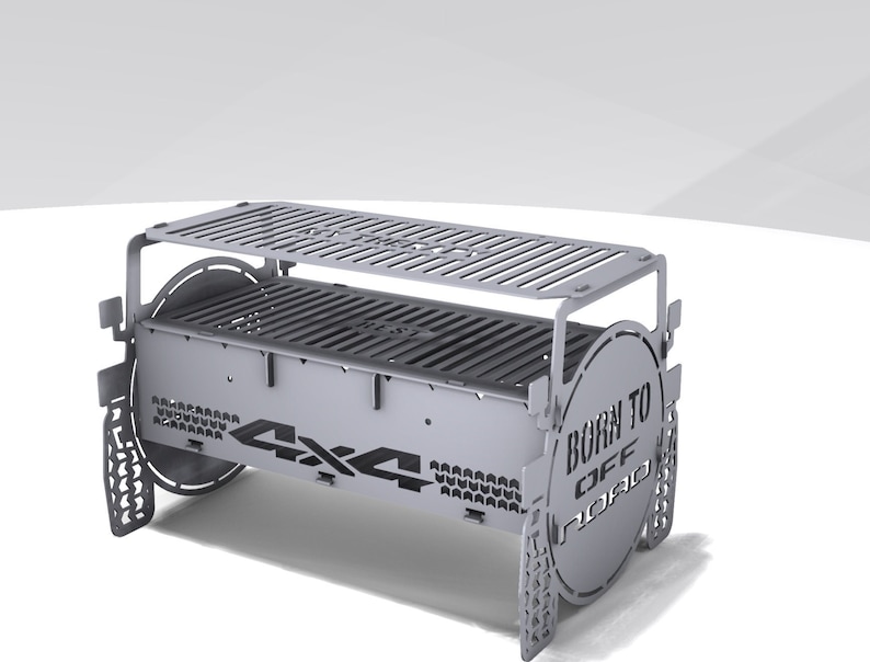 Folding Firepit Grill 620mm X 420mm DXF File Fire Pit Collapsible Grill ...