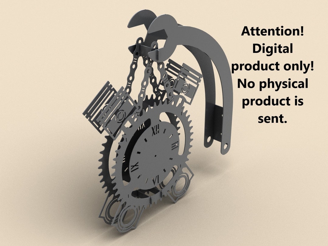 Wall Clock "auto Repair". Digital Product. DXF File Plasma, Laser ...