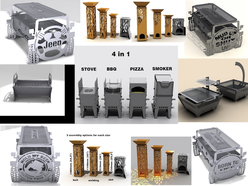 Collection of Files No. 1. Fire Pits, Grills, Smokers, Stoves. DXF ...