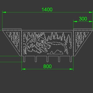 Hanger. Slots for Bending, Production Without Welding. DXF File Plasma ...