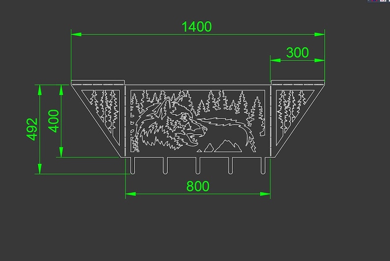 Hanger. Slots for Bending, Production Without Welding. DXF File Plasma ...