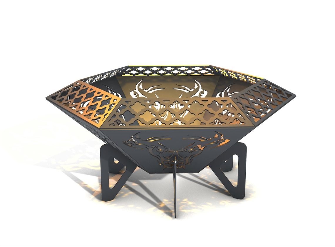 Fire Pit "bull" DXF File Plasma, Laser Cutting. DIY Metalwork. Ready ...
