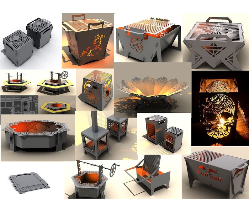 Collection of Files No. 1. Fire Pits, Grills, Smokers, Stoves. DXF ...
