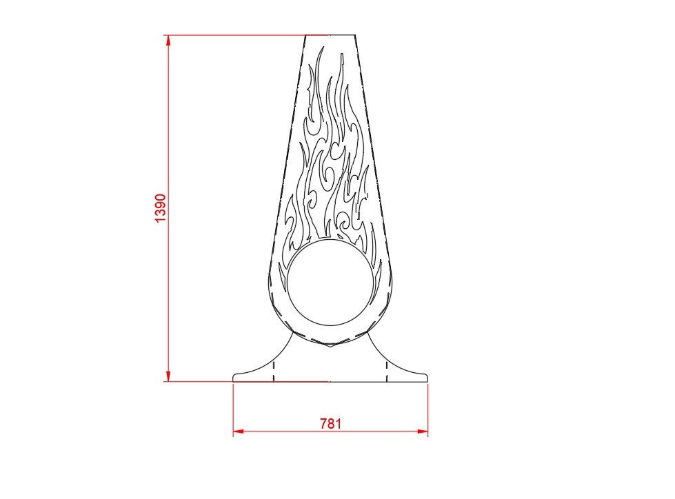 Large Garden Column Fire Pit DXF File Plasma, Laser Cutting. DIY ...