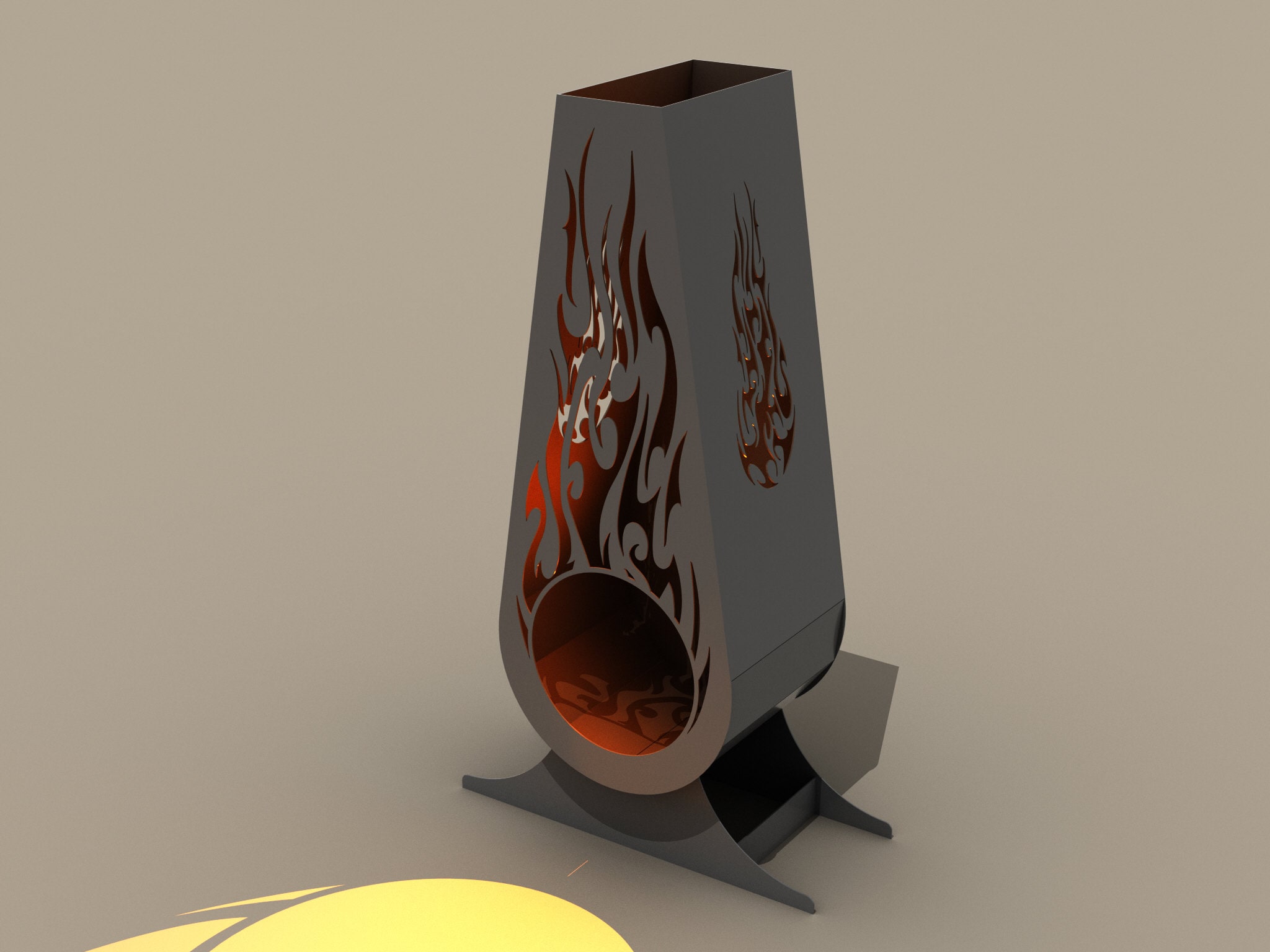 Large Garden Column Fire Pit DXF File Plasma, Laser Cutting. DIY ...