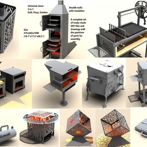 Collection of Files No. 1. Fire Pits, Grills, Smokers, Stoves. DXF ...