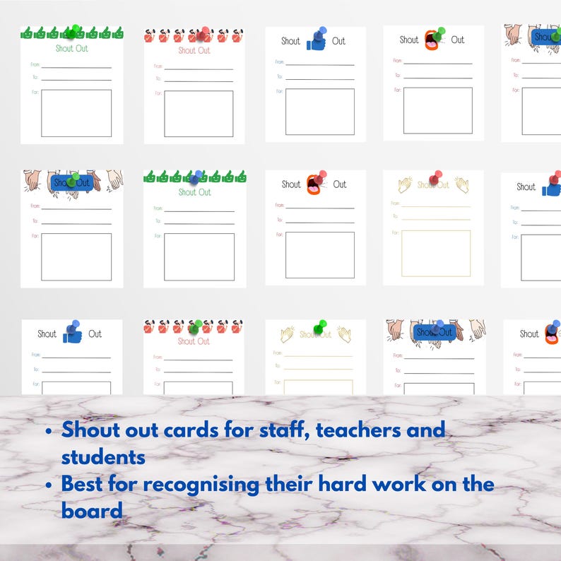 Printable Teacher Staff Shout Out Cards, Recognition Cards, Good Work ...