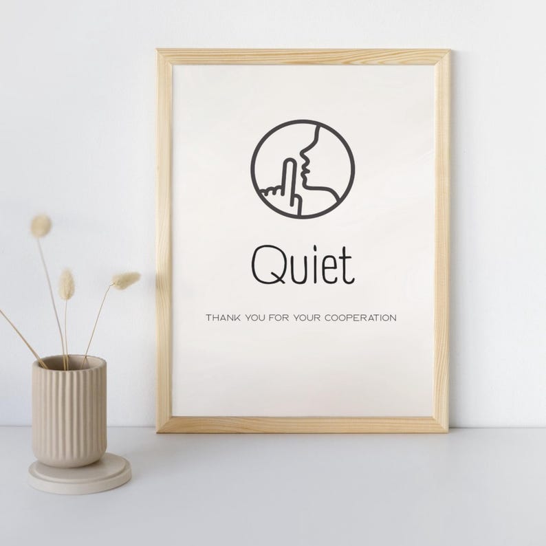 2 Quiet Silence Sign With Zen Japanese Touch, for Office, School ...