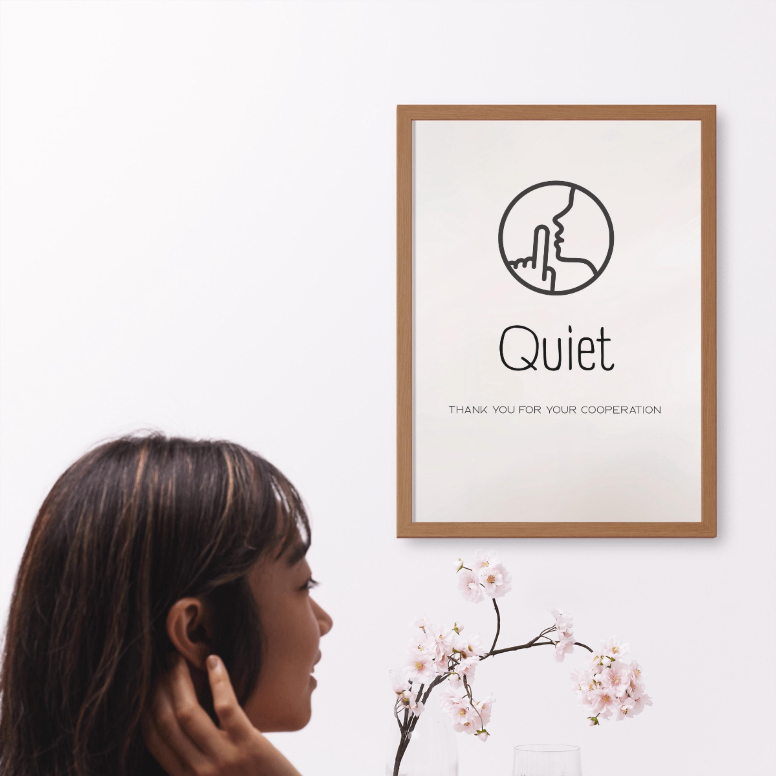 2 Quiet Silence Sign With Zen Japanese Touch, for Office, School ...