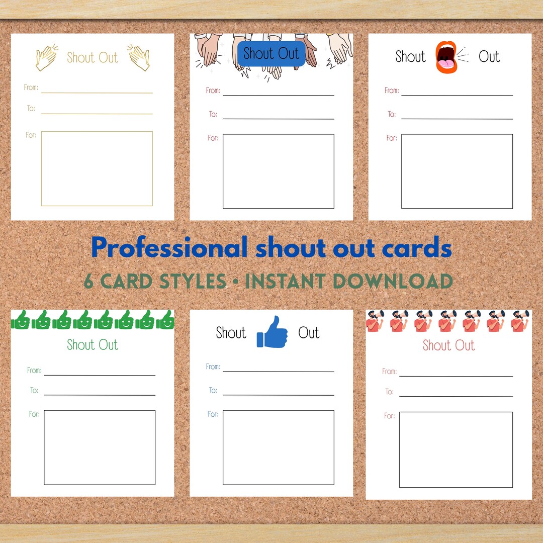 Printable Teacher Staff Shout Out Cards, Recognition Cards, Good Work ...